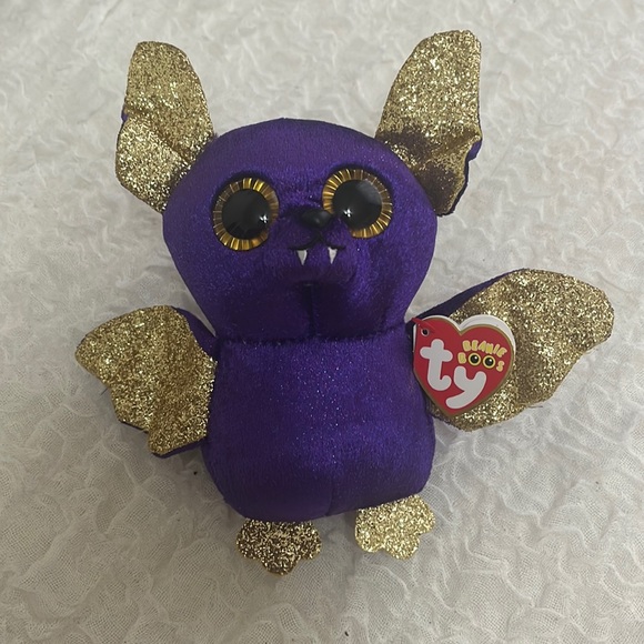 Ty | Toys | Nwt Ty Beanie Boos 7 Count Purple Bat Gold Glitter Wings ...